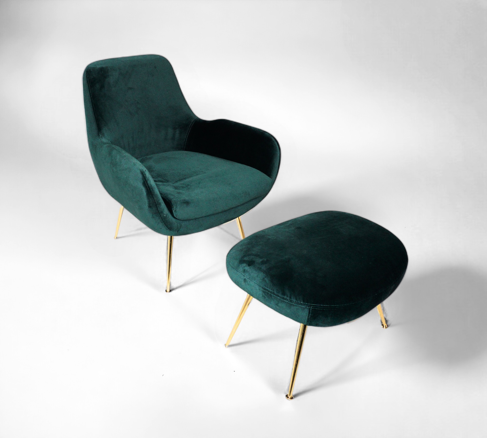 Moby Sessel Chrom Samt Dunkelgrün | MADE.COM Restbestand | COCOLI